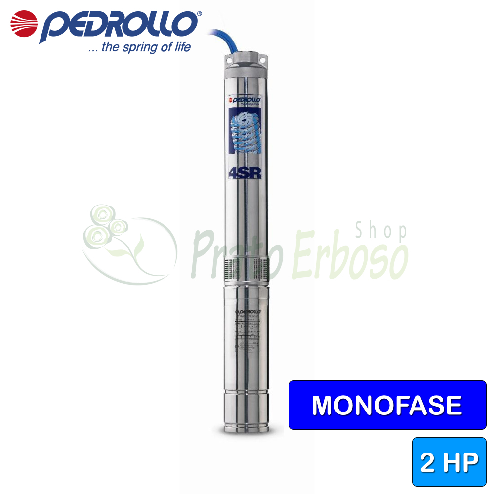 4SRm 1/39 S-PD - 2 HP single-phase submersible pump - Pedrollo
