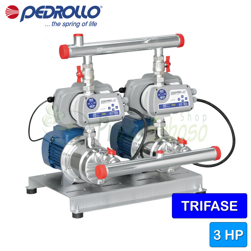 GP2W - 5CR 100 - 3 HP three-phase pressure group - Pedrollo