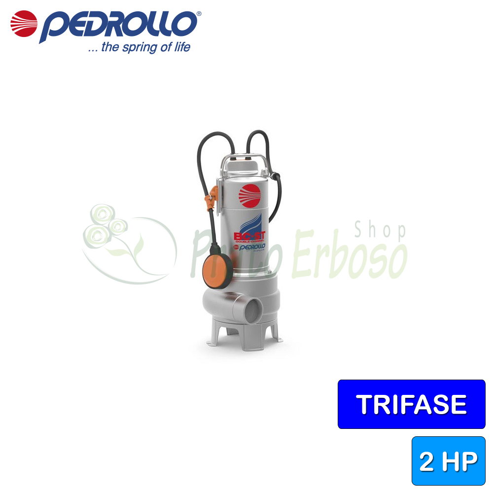 BC 20/50-ST - 2 HP three-phase DOUBLE-CHANNEL electric pump for waste ...