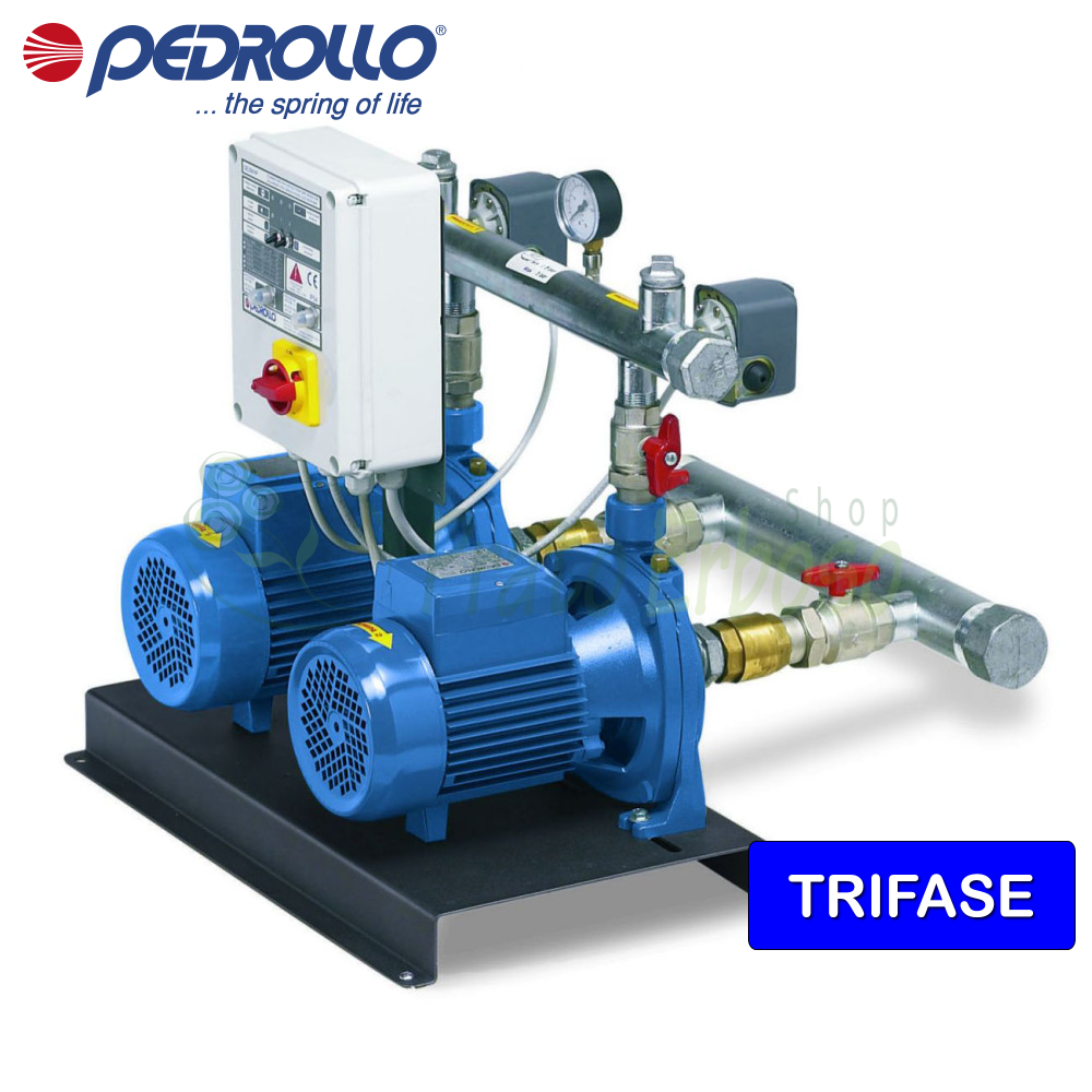 CB2 - 2CP 25/16A - Grupo de presión trifásico 2x3 HP - Pedrollo