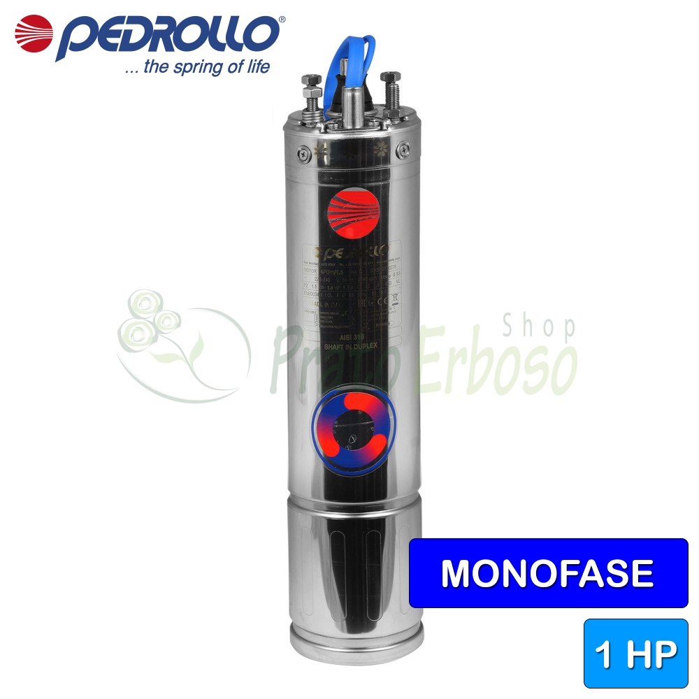 4PDm/1 - 4" 1 HP single-phase rewindable motor - Pedrollo
