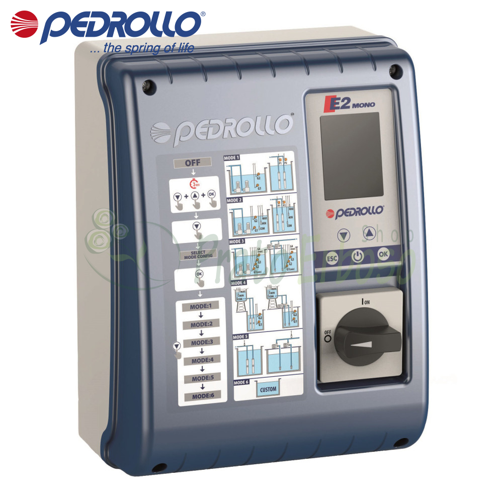 E2 MONO - Tableau électrique pour 2 électropompes monophasées 3+3 HP