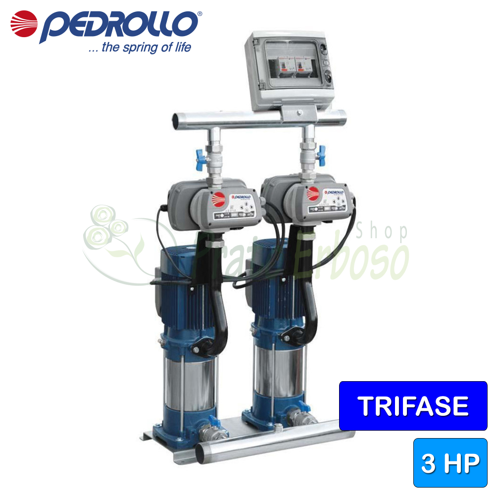 GP2W - MK 5/5 - 3 HP three-phase pressure group - Pedrollo