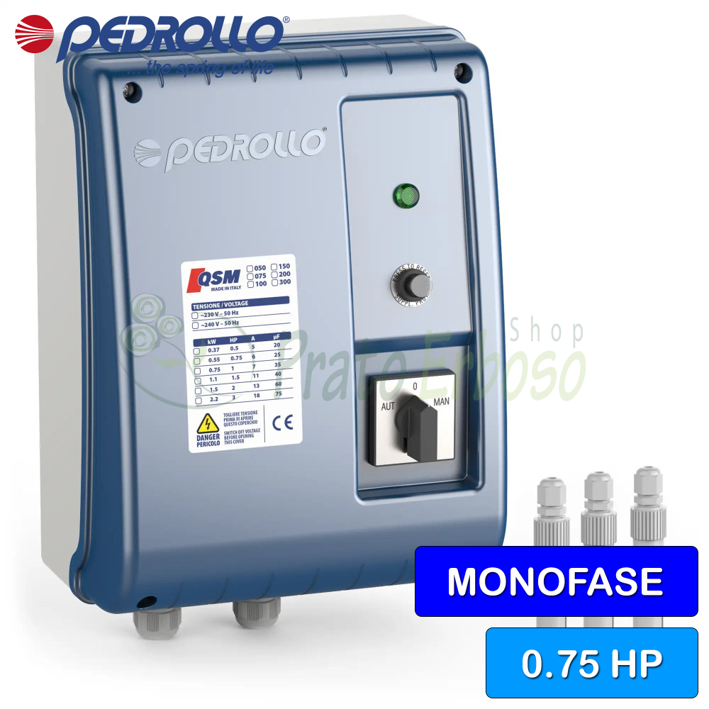 QSM 075 - Electrical panel for single-phase electric pump 0.75 HP