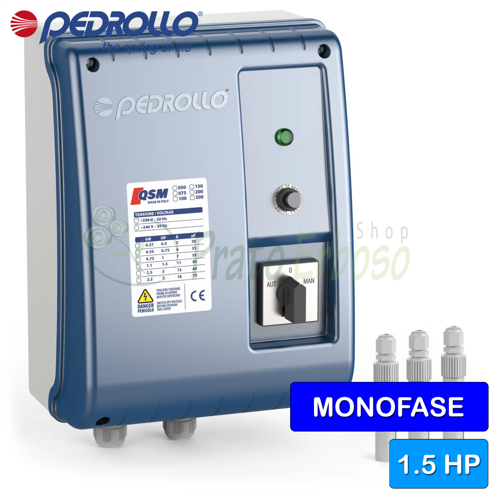 QSM 150 - Quadro elettrico per elettropompa monofase 1.5 HP - Pedrollo