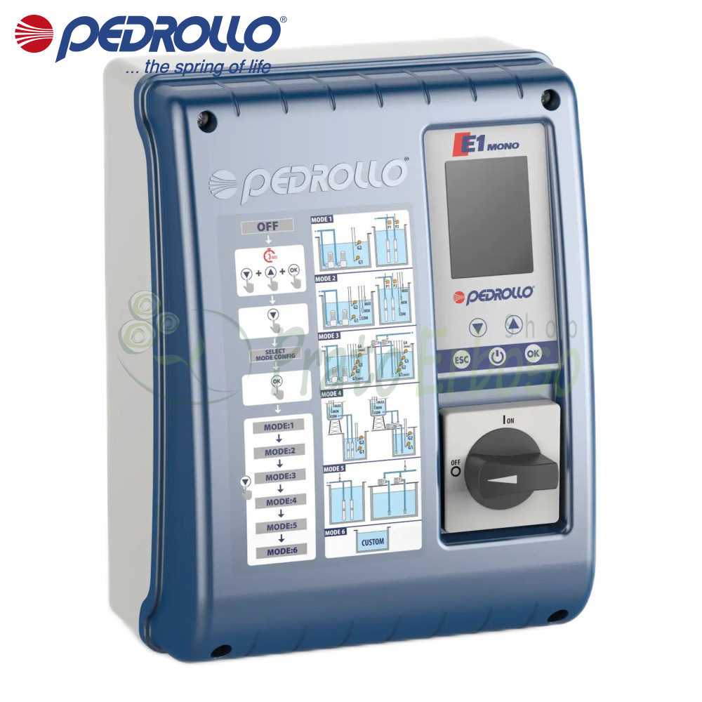 E1 MONO - Electrical panel for single-phase 3 HP electric pump