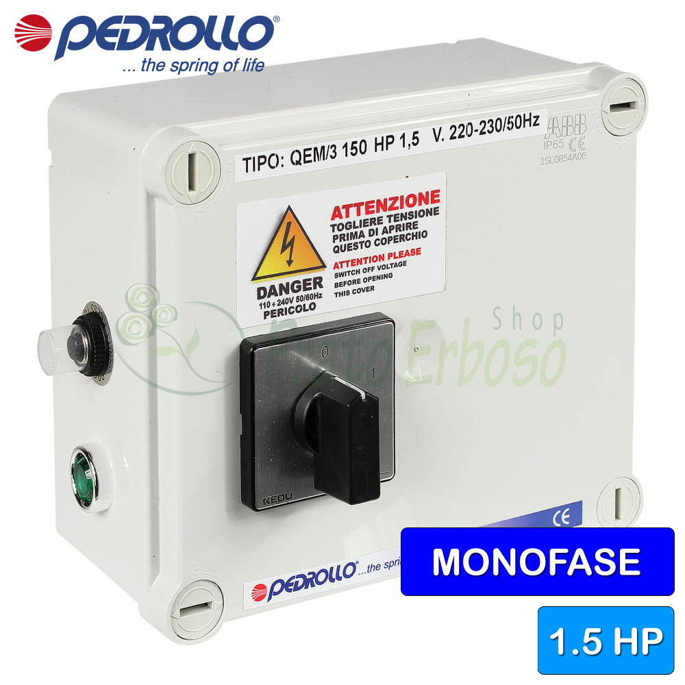QEM/3-150 - Quadro elettrico per elettropompa monofase 1 HP - Pedrollo