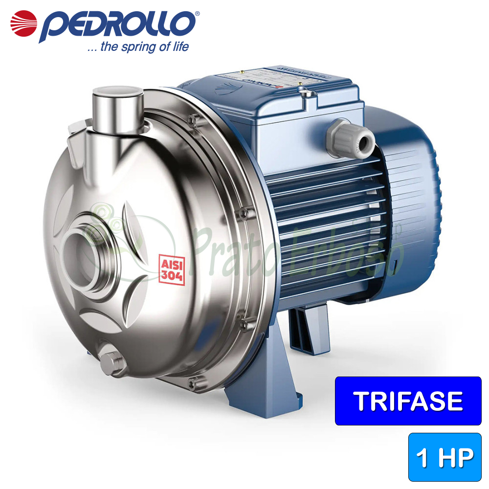 CP 158-ST4 - Electrobomba centrífuga de acero inoxidable trifásica de 1 HP - Pedrollo