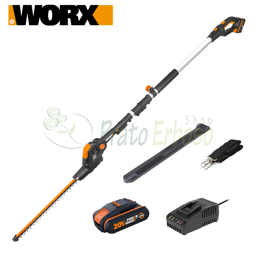 WG252E - 20V Cordless Telescopic Hedge Trimmer - Worx