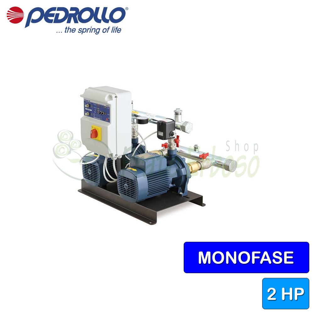 CB2 - 4CRm100 - Single-phase 2x1 HP pressure booster set - Pedrollo