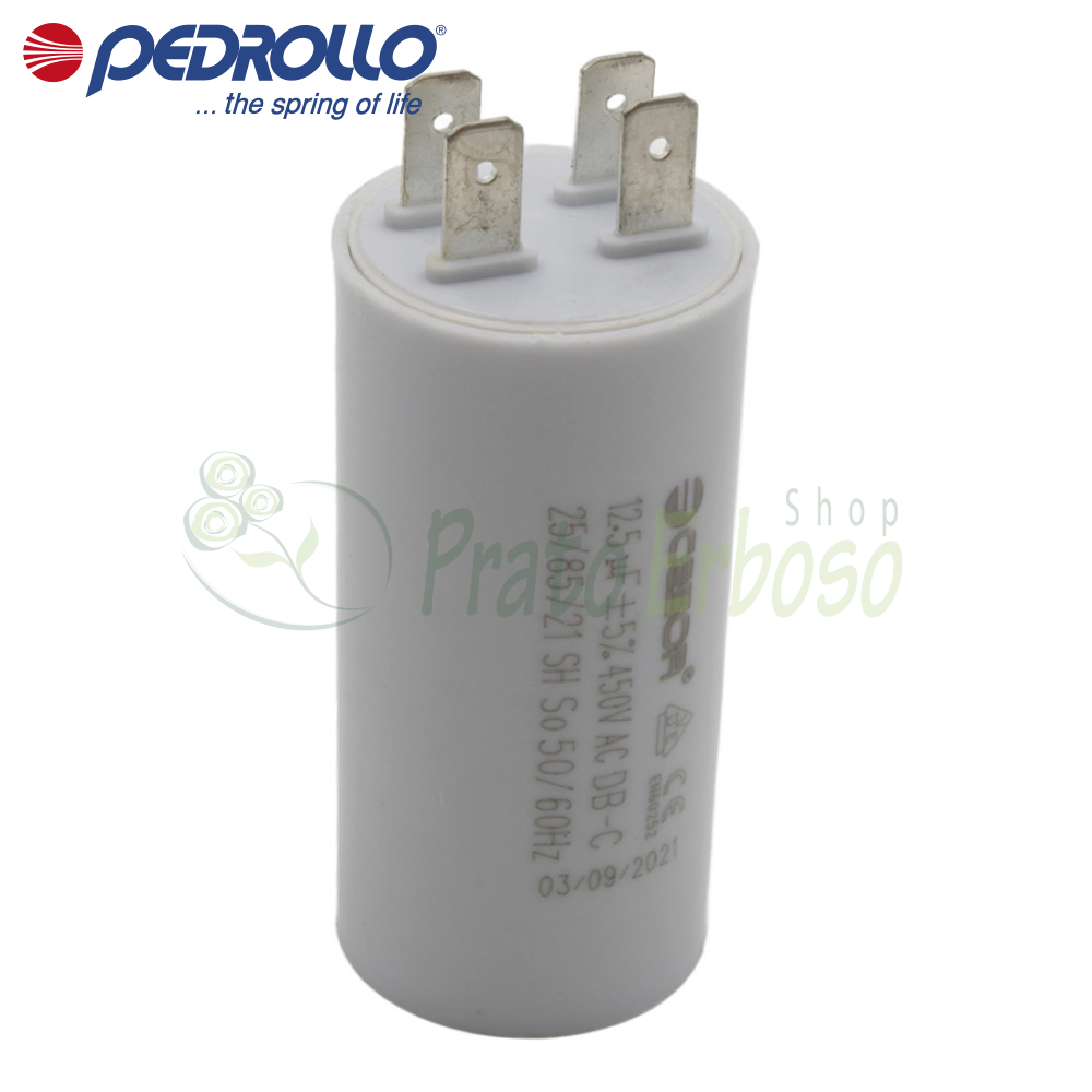 12 F - 12.5 micro farad 450 VL capacitor - Pedrollo