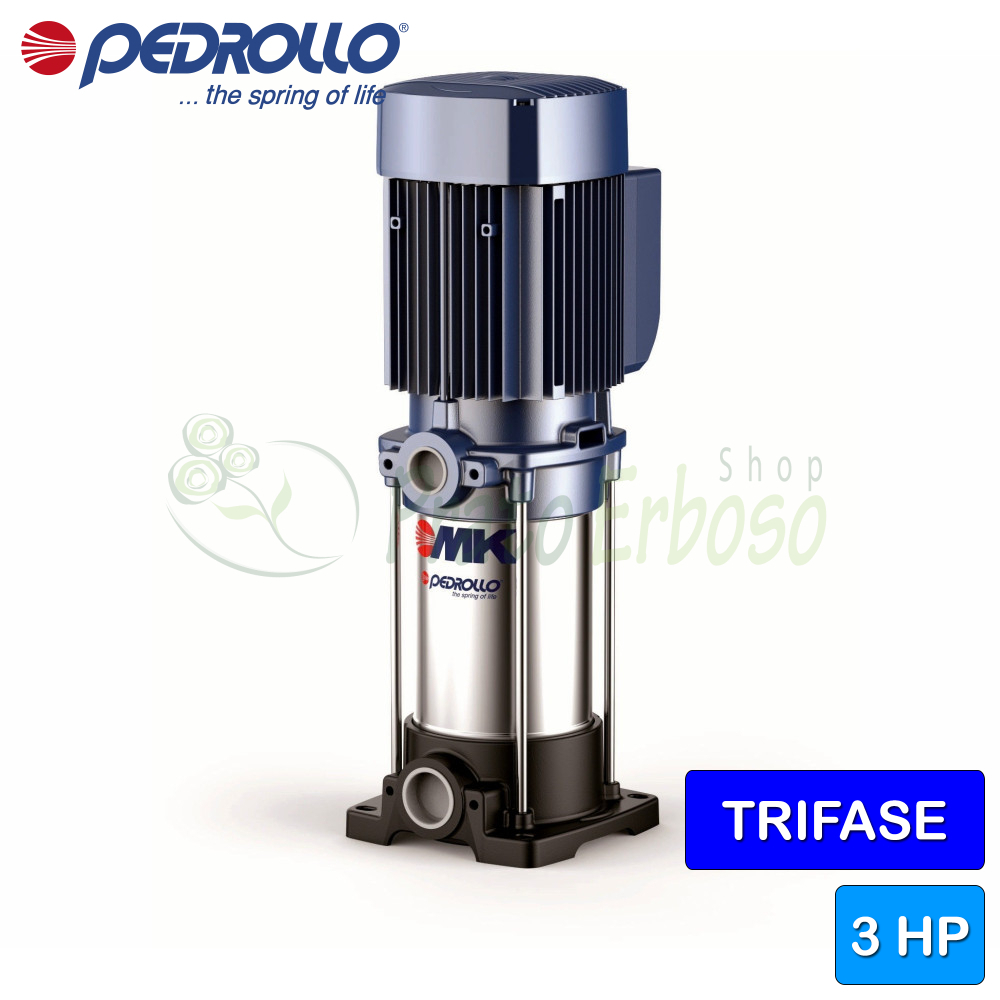 MK 5/8 - 3 HP three-phase vertical multistage electric pump - Pedrollo