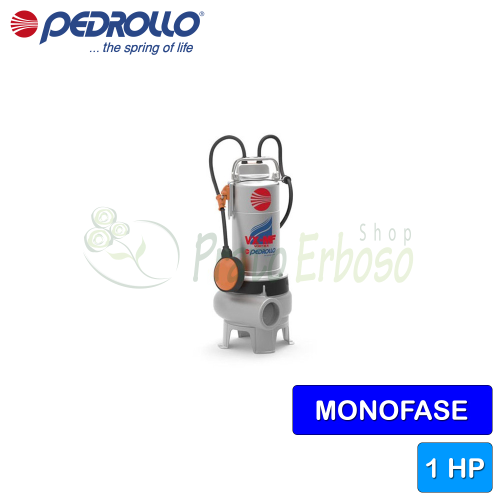 VXm 10/35-MF - Elettropompa per acque luride VORTEX monofase da 1 HP