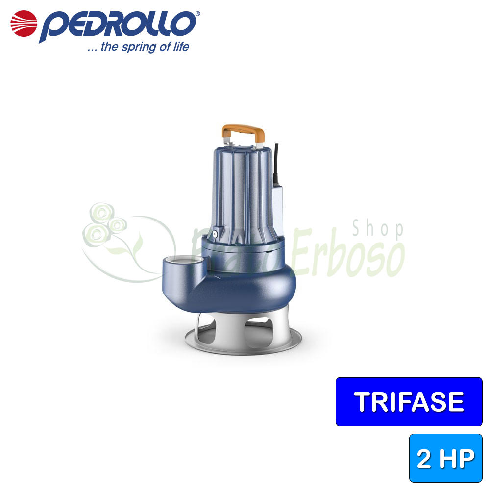 VXC 20/50 - Bomba eléctrica VORTEX trifásica de 2 HP para aguas residuales