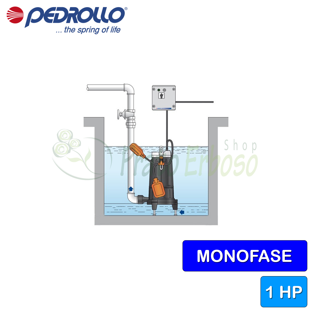 TRm 0.75 - Submersible electric pump with single-phase grinder 1 HP