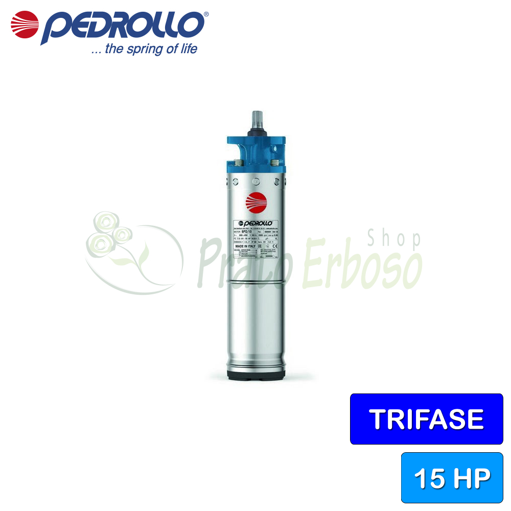 6PD/15 - 6" 15 HP three-phase rewindable motor - Pedrollo