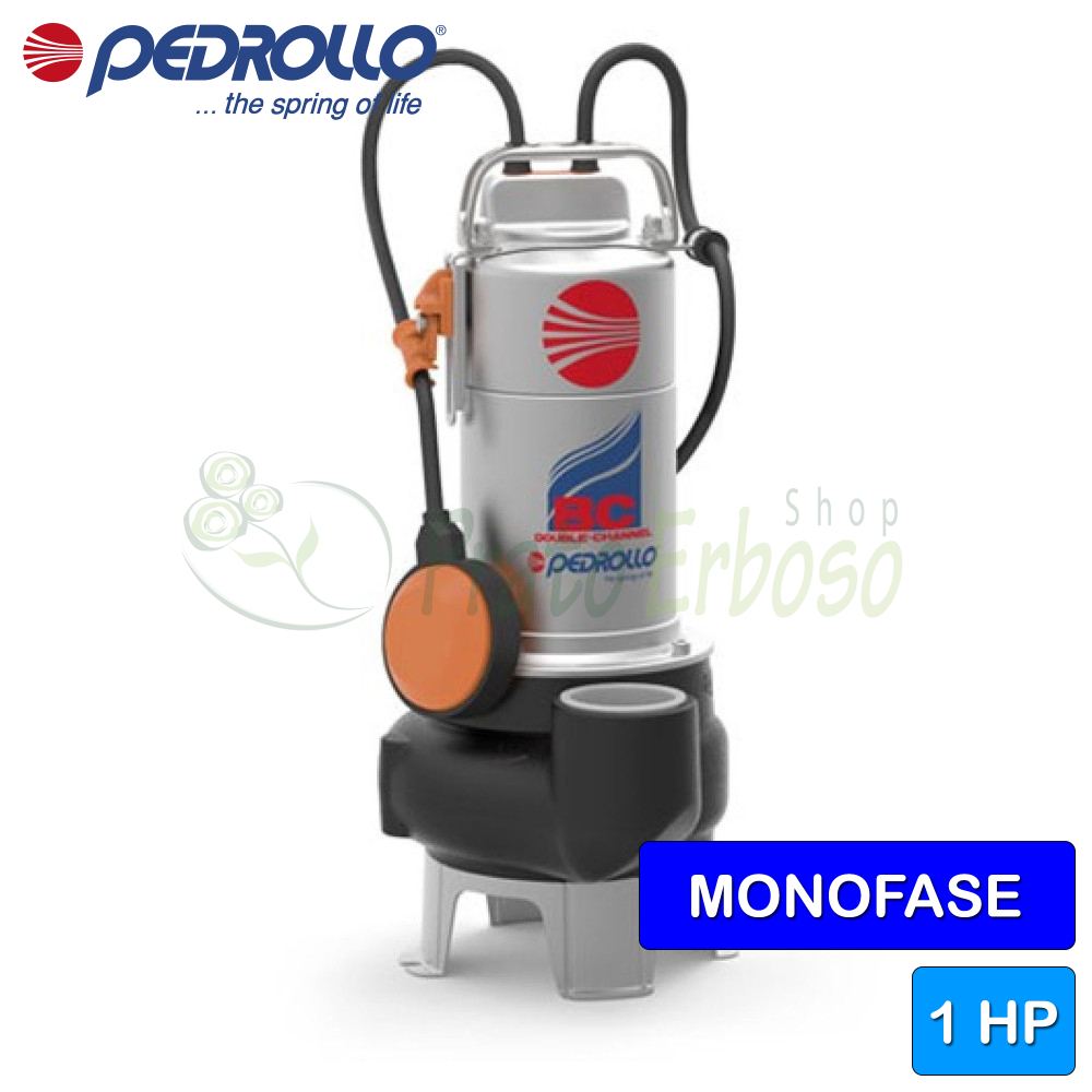 BCm 10/50 (5m) - 1 HP single-phase DOUBLE-CHANNEL electric pump for