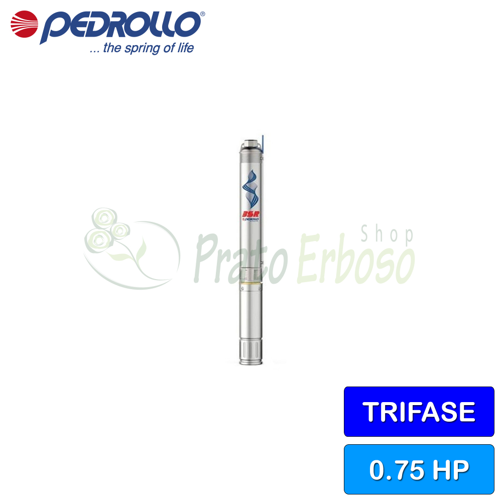 Pompe électrique submersible triphasée 3SR 1/31 - 0,75 CV - Pedrollo